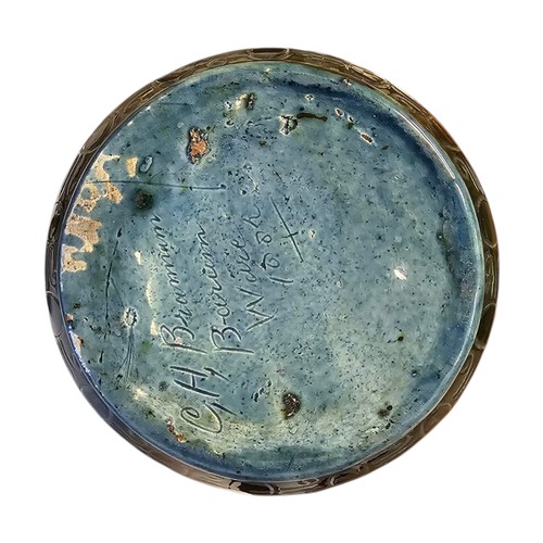 BRANHAM, A PAIR OF ART POTTERY VASES Having slip glaze decoration of ...