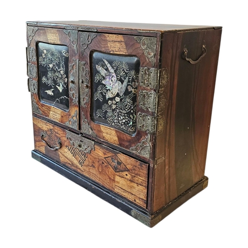 A LATE 19TH CENTURY JAPANESE MEIJI PERIOD TABLE TOP LACQUERED CABINET ...