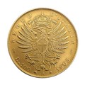 AN EARLY 20TH CENTURY ITALIAN 21CT GOLD 100L COIN, DATED 1905 Bearing a ...