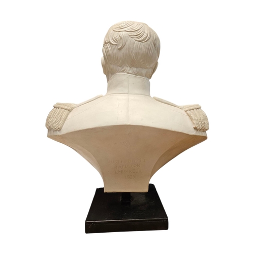 AN ANTIQUE BISQUE PORCELAIN LIFE SIZE BUST OF NAPOLEON In military ...
