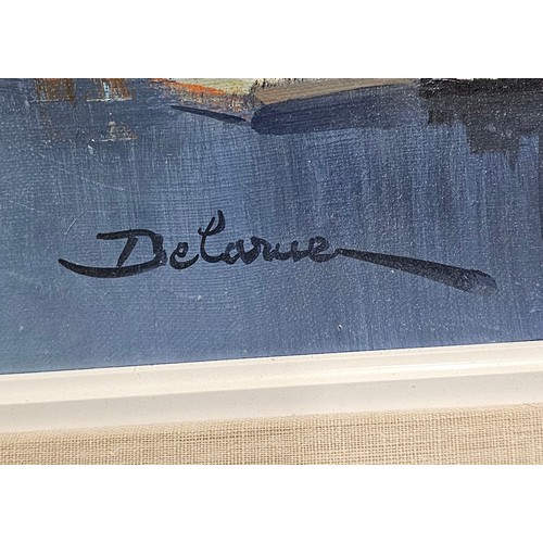 LUCIAN DELARUE, 1925 - 2011, FRENCH, OIL ON CANVAS Titled ‘The Port of ...