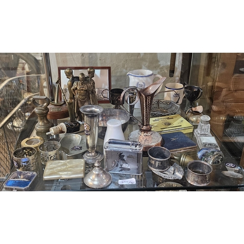 A COLLECTION OF VINTAGE MARITIME SILVER PLATE AND ENAMEL CRESTED WARE ...