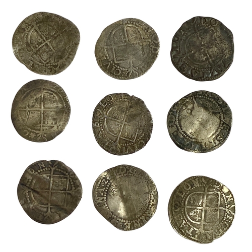 Hoard of 9 x Elizabeth I Silver Hammered coins