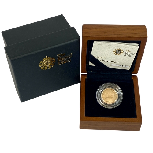 2012 Proof Gold Half Sovereign in Royal Mint Case with COA
