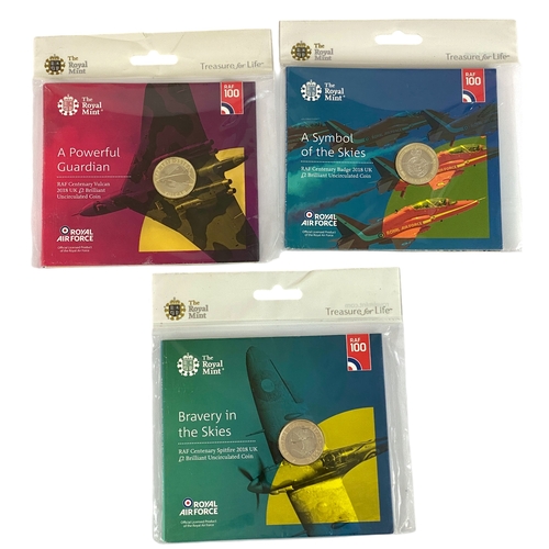 Collection of 3 Royal Mint RAF B.U £2 Coin Packs: ‘A POWERFUL GUARDIAN ...