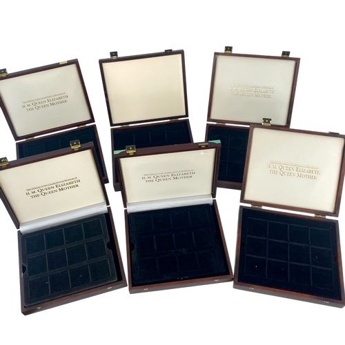 Collection of six Wooden Coin Storage Boxes with internal trays to hold ...