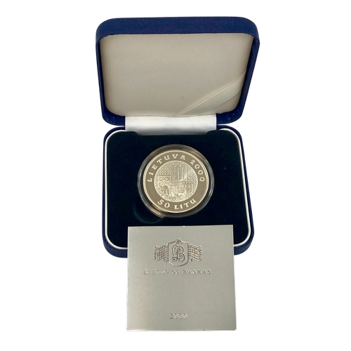 Rare Lithuania 50 Litas Proof Silver Coin 2000 Brilliant, as struck in ...