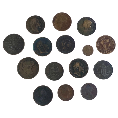 1790 Edinburgh Halfpenny Token John Bishop + co Penny token, Guernsey 4 ...