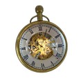 Unique Spherical skeleton face brass desk clock/ paperweight. Height 3 ...