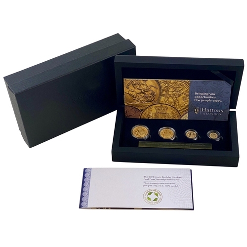 The 2024 King's Birthday Carolean Gold De-Luxe Sovereign Set. Cased ...