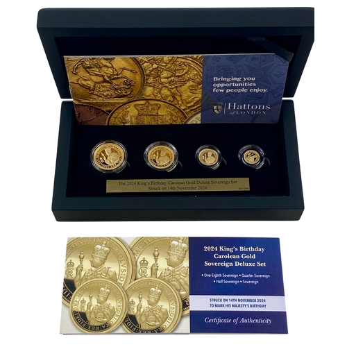 The 2024 King's Birthday Carolean Gold De-Luxe Sovereign Set. Cased ...