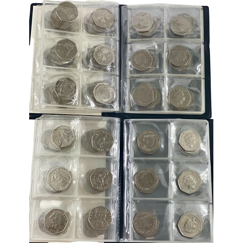 Collection of 50p Coins 1969-2022 (106 coins) Housed in 2 x Collectors ...