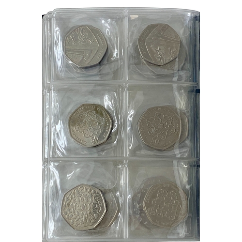 Collection of 50p Coins 1969-2022 (106 coins) Housed in 2 x Collectors ...