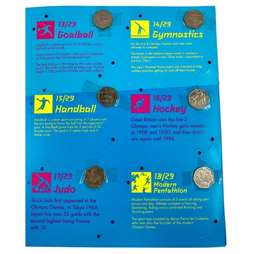 London 2012 50p Sports Collection. Complete set plus completer medal in ...