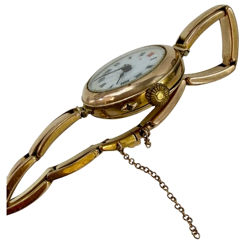 Superb 9ct Gold Ladies wristwatch in original case. Weight 21.62 grams