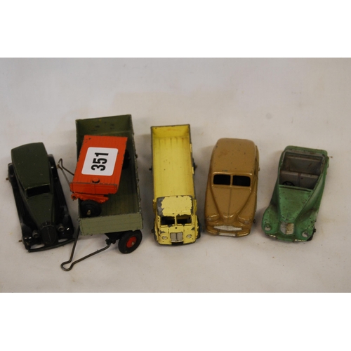 VINTAGE DINKY VANGUARD, ARMSTRONG -SIDDERLEY FLAT BACK LORRY & 2 ...