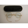 PAIR OF 9CT GOLD RIMMED SPECTACLES IN CASE