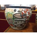 RICHLY DECORATED CHINESE FISH TANK / JARDINIERE