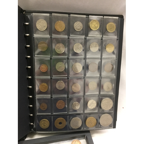 ALBUM OF BRITISH AND FOREIGN COINS AND FOREIGN COINS IN FRAME