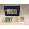 1 BANK OF ENGLAND 10 SHILLING NOTE SIGNED BY ROWAN ATKINSON, BLUE £5 ...