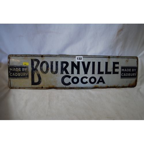 VINTAGE ENAMEL BOURNVILLE COCOA SIGN