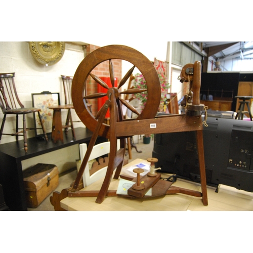 MODERN OAK SPINNING WHEEL