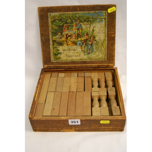 VINTAGE GERMAN CASED SET OF GOTHIC ARCHITECTURE BUILDING BLOCKS