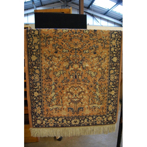 BORDERED AXMINSTER RUG (133 X 71CM)