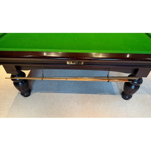 RILEY FULL SIZED SLATE BED SNOOKER TABLE, TOGETHER WITH CUES, BALLS ...