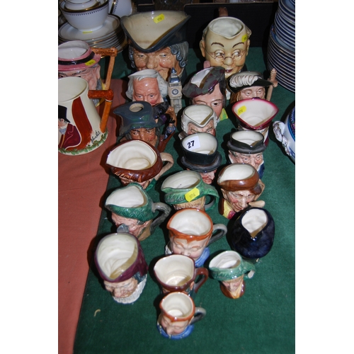 COLLECTION OF 20 ROYAL DOULTON CHARACTER JUGS (VARIOUS SIZES)