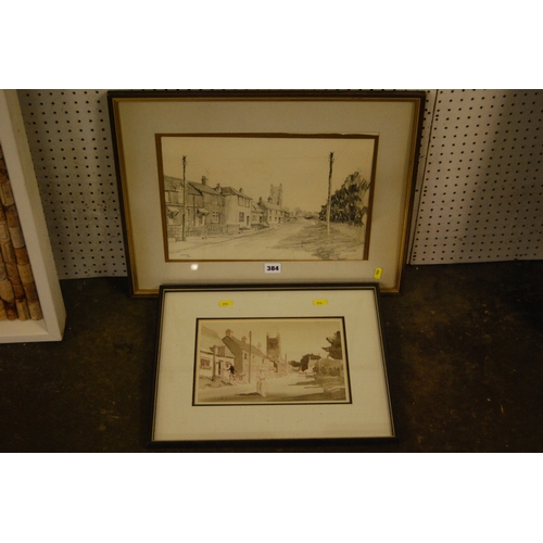 2 PENCIL DRAWINGS "WHISSENDINE" SIGNED ALAN OLIVER