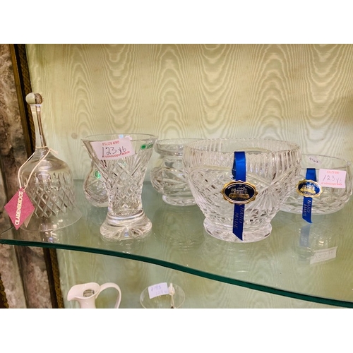 Collection of 5 crystal pieces, Galway, Clarenbridge, Cavan