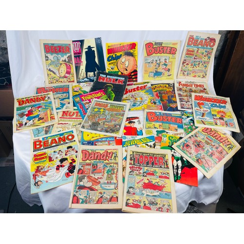 Large collection of vintage comics including Buster, Dandy, Superman ...