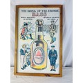 OLD BASS ALE ADVERTISEMENT ON BOARD FRAMED H64CM W43CM