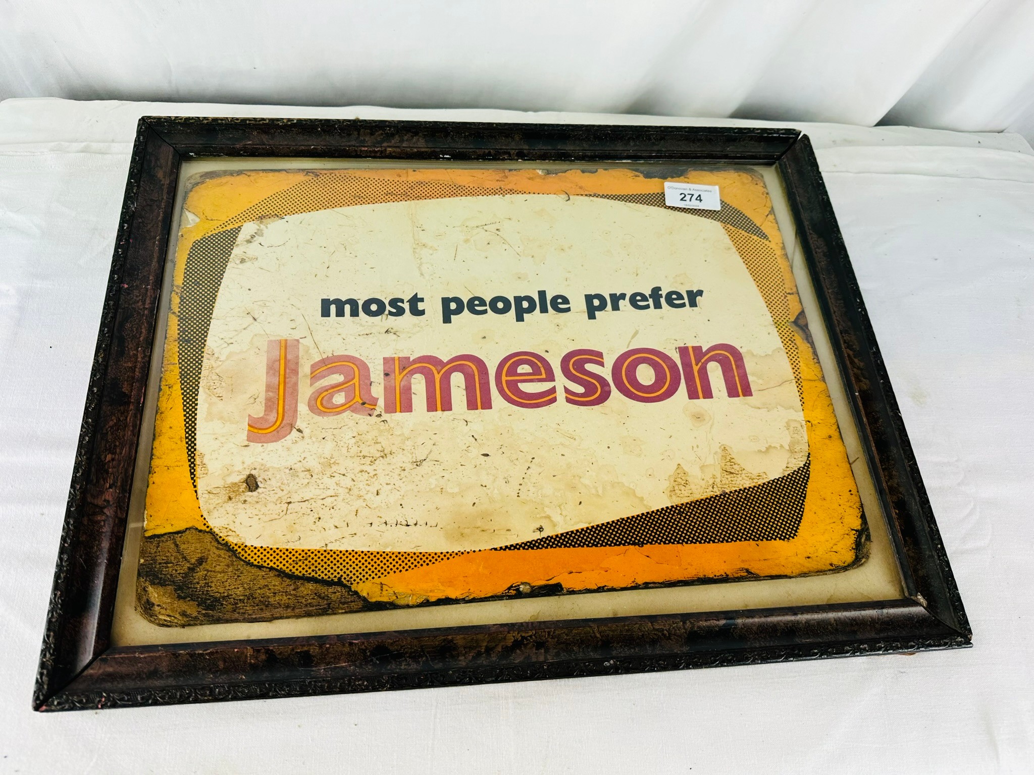 JOHN JAMESON 3 START ADVERTISING POSTER IN ORIGINAL FRAME 15'' X 18''
