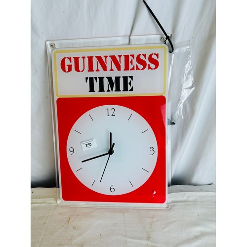 GUINNESS GLASS HANGING CLOCK - QUARTZ MOVEMENT
