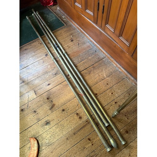 Collection of 4 brass poles 87" L