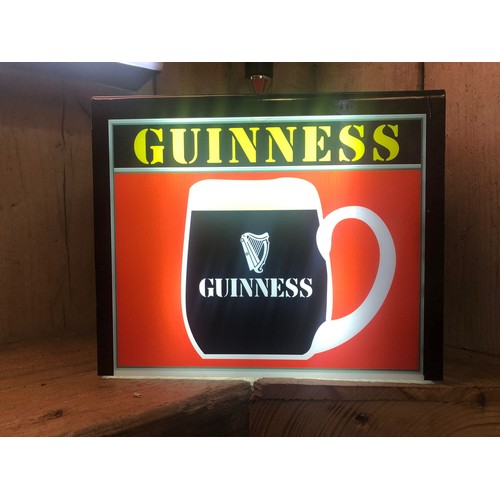 Guinness 1930 style pine framed advertising light box