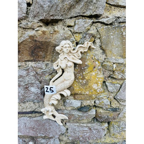 Cast iron wall mounted Mermaid