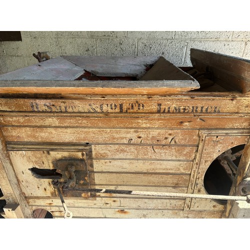 Antique wooden thresher machine, circa 1850. 'R. Smith and Co. Ltd ...