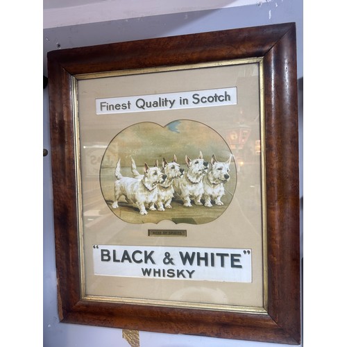 Quality Framed and Mounted Black & White Whisky (dogs) 40 x 50cm
