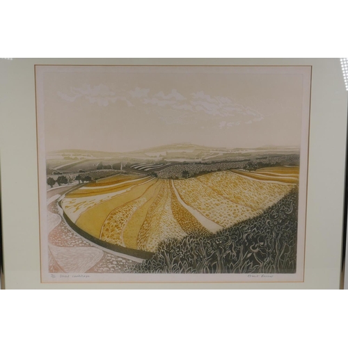Robert Barnes, Dorset landscape, limited edition etching, 70/100 ...
