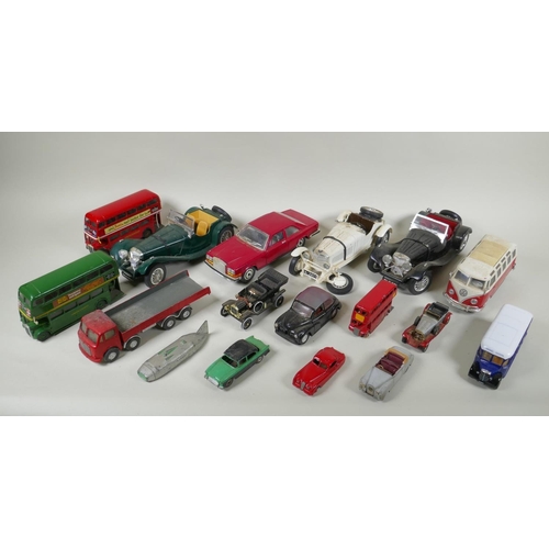 A collection of diecast metal scale model cars including Burago ...