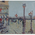 Ross Foster, Impressionist style, Venice waterfront, signed, oil on ...