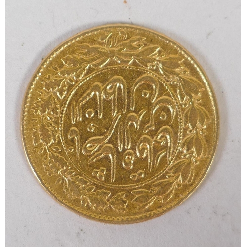 A C19th Iranian Qajar dynasty, Nasir al-Din Shah, (1848-1896), gold ...