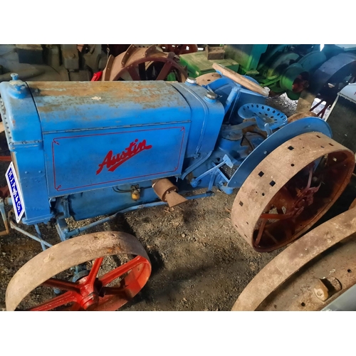 Early Austin tractor, on steel wheels. Engine needs recommissioning