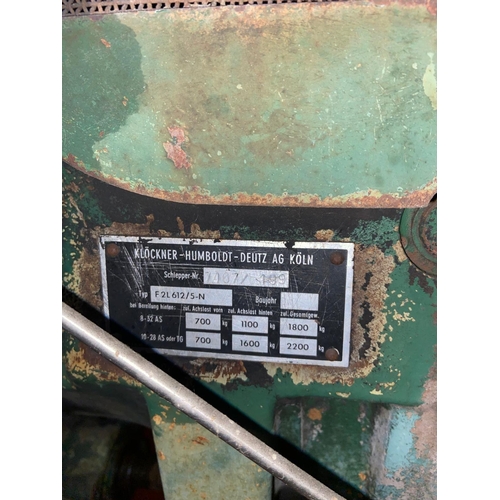 Deutz D25 Tractor. 1959. Twin cylinder air cooled engine. C/w original ...