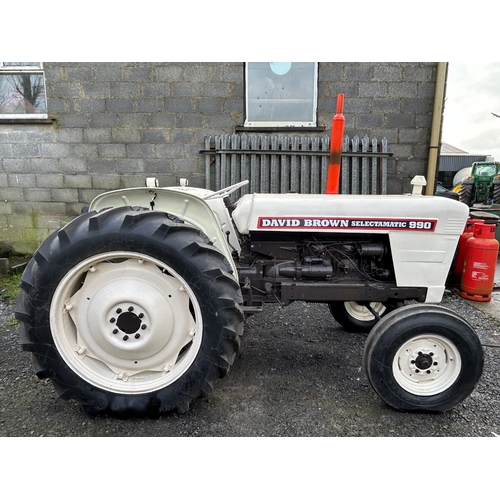 David Brown 990 Selectamatic tractor. Fully resprayed, Rewired, New Tyres