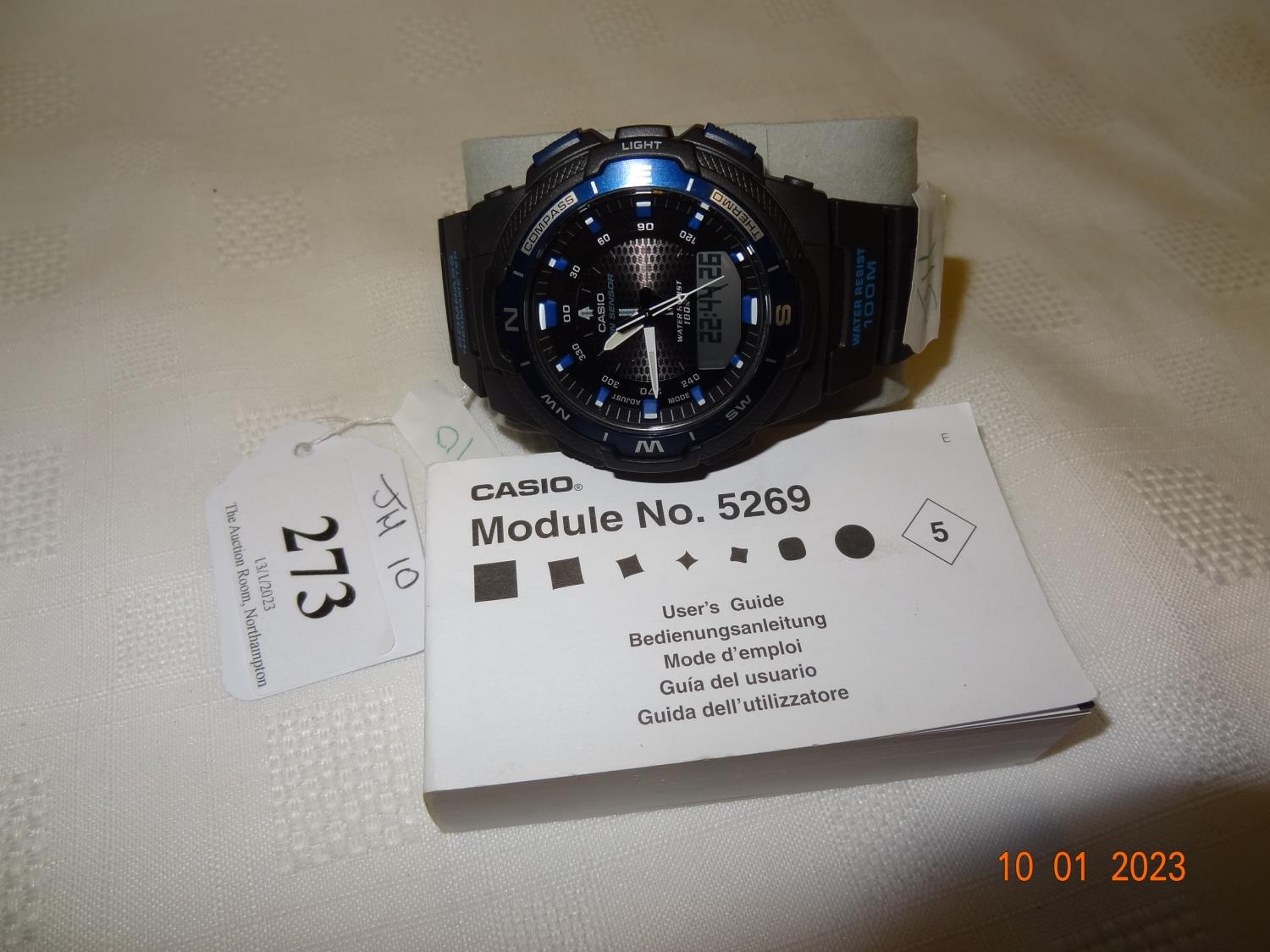 (Ref 10) Casio mens gents watch 5269 SGW-500H twin sensor compass ...