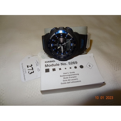 (Ref 10) Casio mens gents watch 5269 SGW-500H twin sensor compass ...
